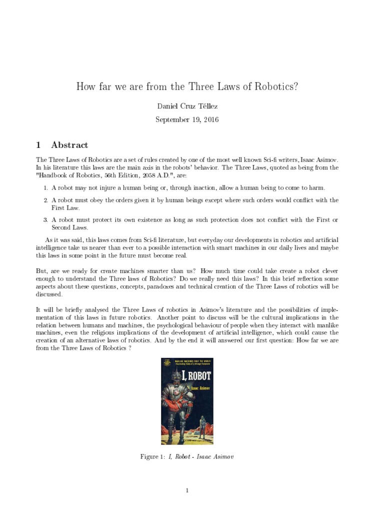 How Far We Are From The Three Laws of Robotics? | PDF