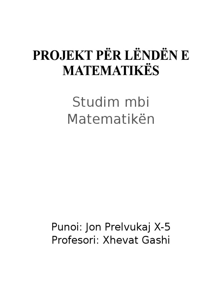 Projekt Per Matematike | PDF