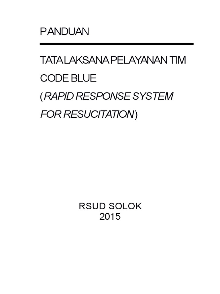 PANDUAN Code Blue Pokja IV | PDF