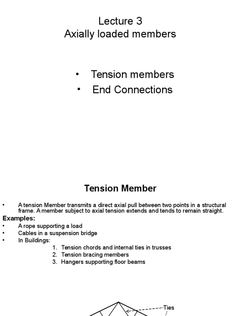 Lecture 3 Axially Loaded Members | PDF | Truss | Bending