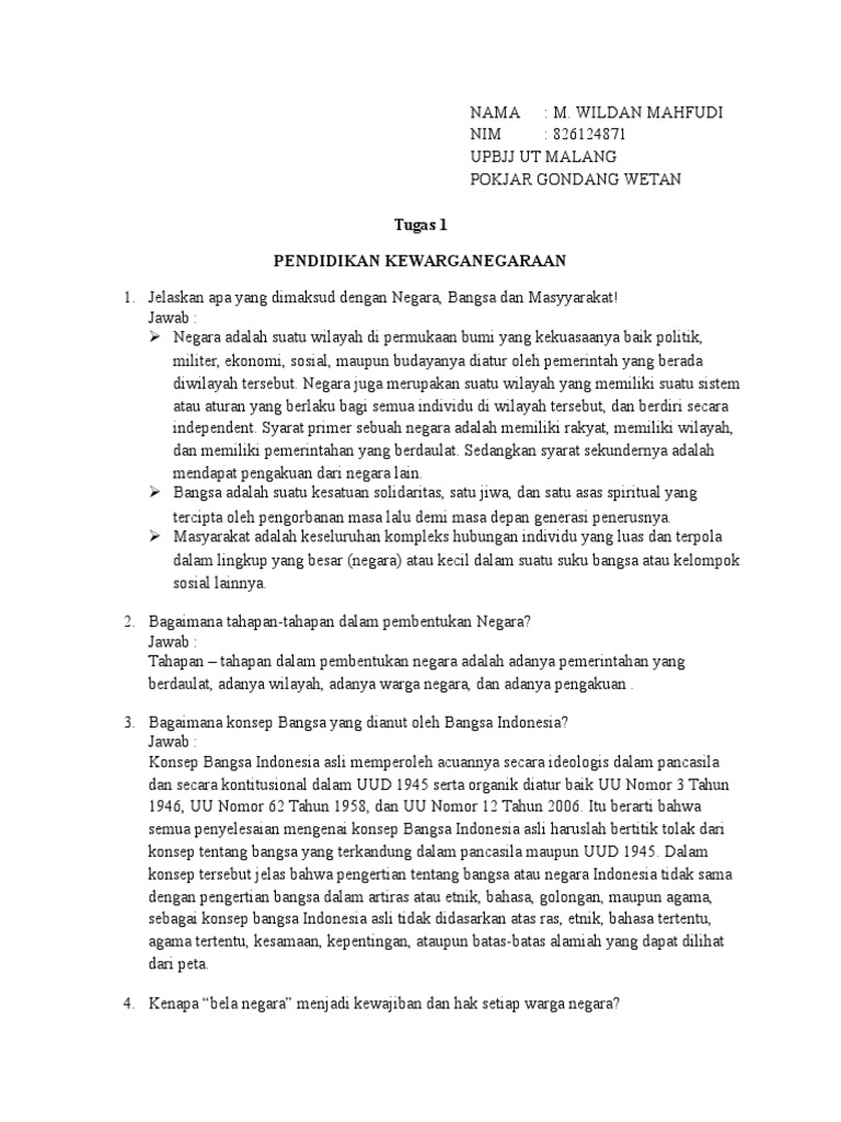 Tugas 1 PKN (Mkdu4111) | PDF