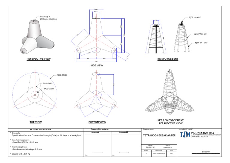 Tetrapod Design and Specifications | PDF