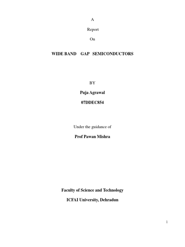 Wide Band Gap Semiconductors | PDF | Diode | Band Gap