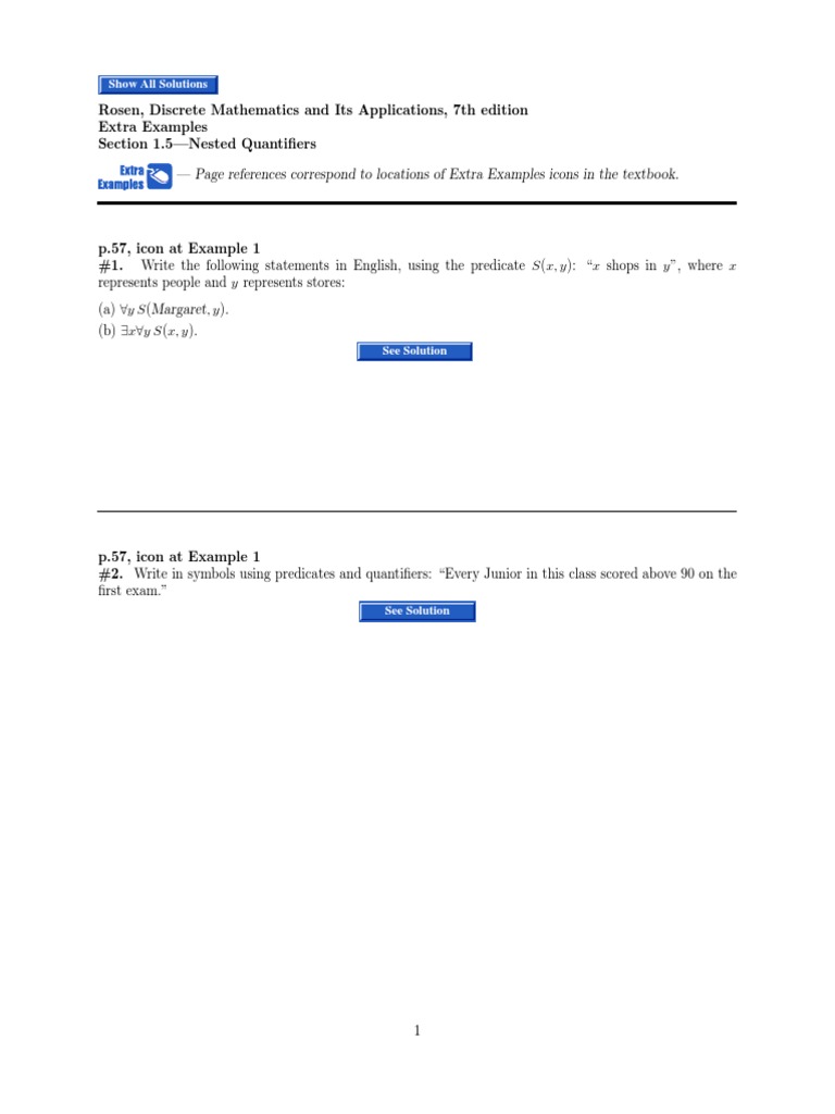 Discrete Math: Nested Quantifiers | PDF | Logical Expressions | Truth