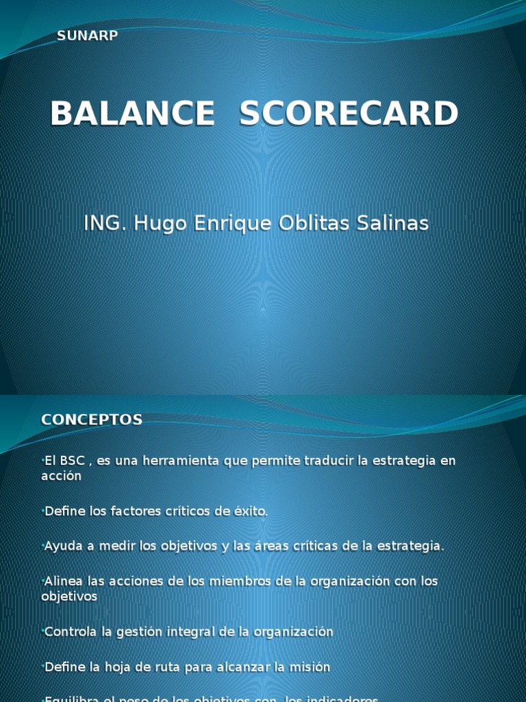 Ejemplo de Un BSC | PDF | Presupuesto | Economias