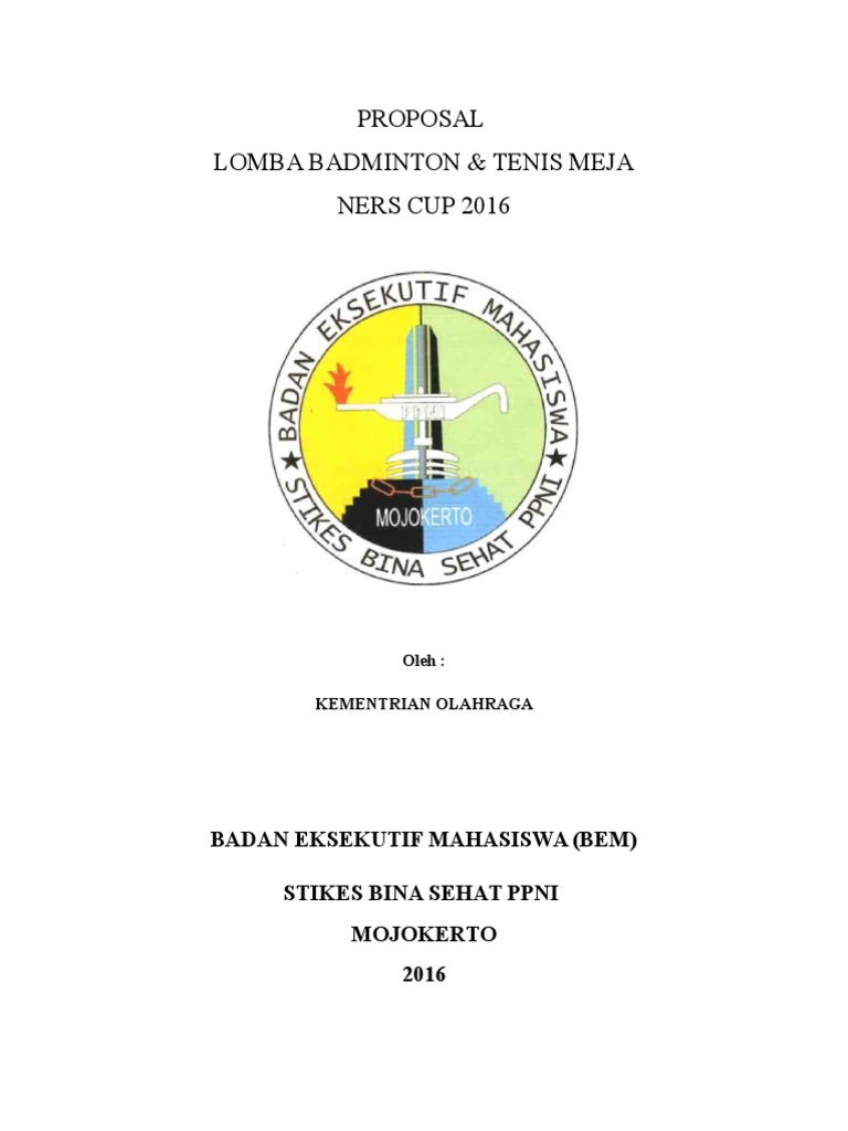 Proposal Lomba Badminton, Tenis Meja 2016 | PDF