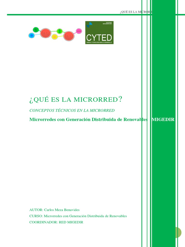 Concepto de Microrred | PDF | Generación eléctrica | Fotovoltaica