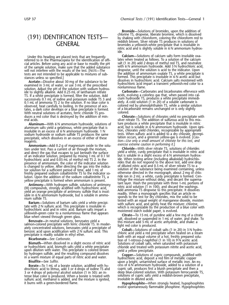 Identification Test PDF | PDF | Salt (Chemistry) | Precipitation ...