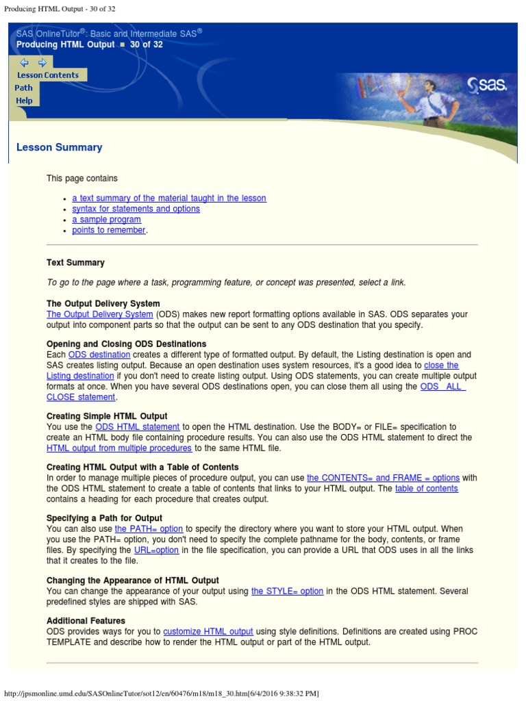 11 - Producing HTML Output - 30 of 32 | PDF