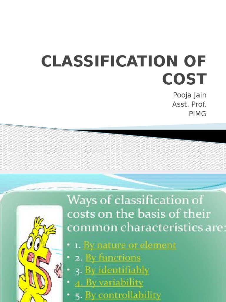 Cost Classification Explained with Examples | PDF