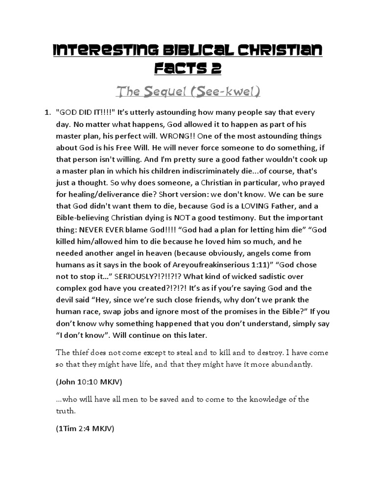 Interesting Christian Facts 2 | PDF | Tithe | Prayer