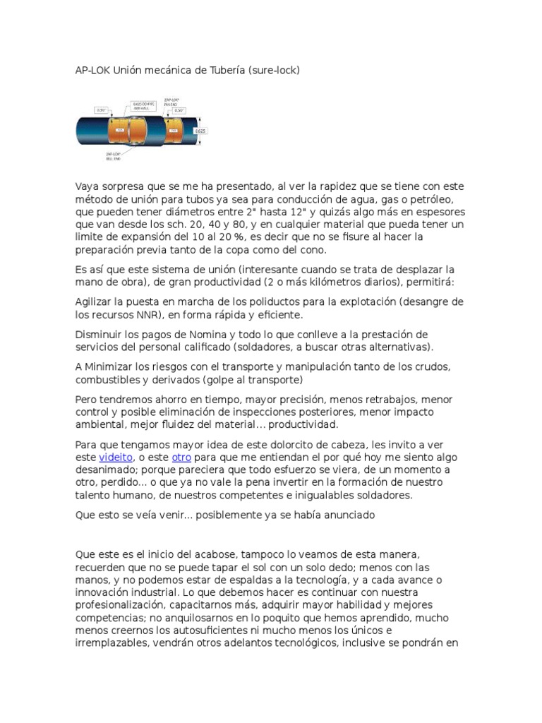 Zap Lock | Descargar gratis PDF | Transporte | Soldadura