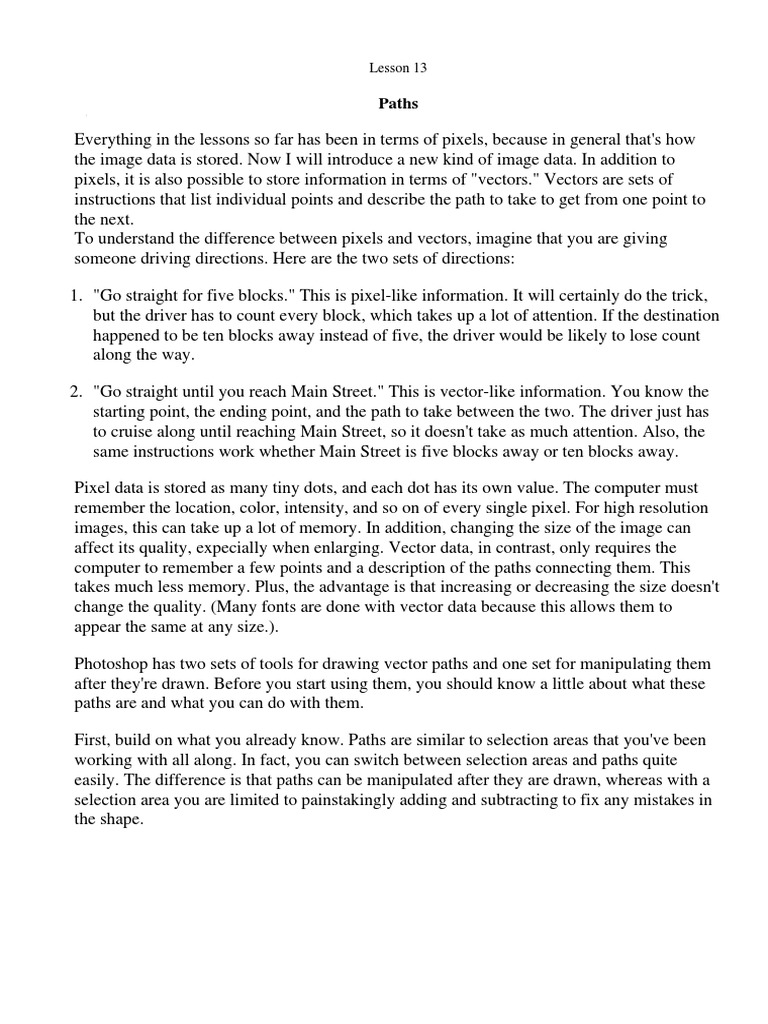 Paths: Lesson 13 | Download Free PDF | Pixel | Graphic Design