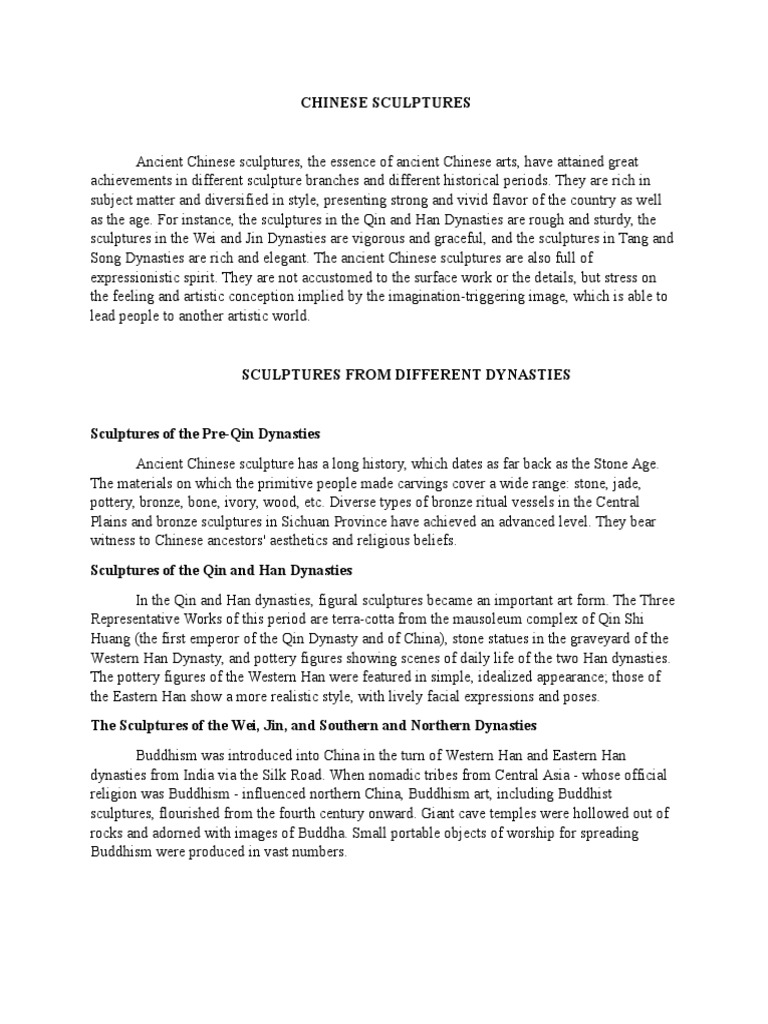 Ancient Chinese Sculptures | Download Free PDF | Sculpture | China
