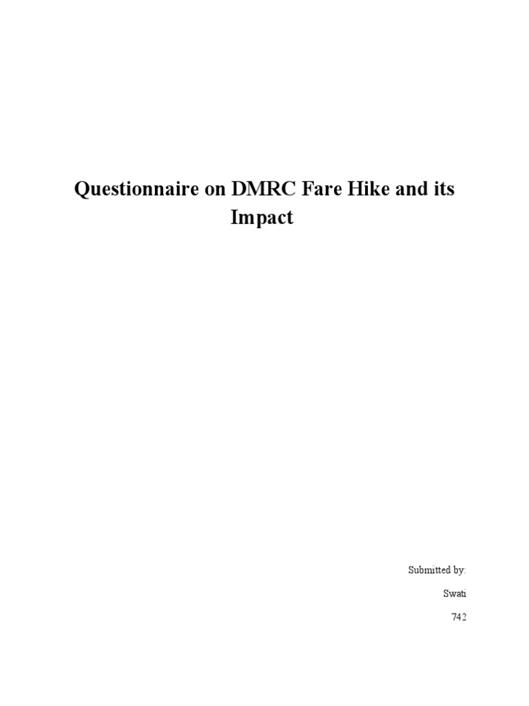 DMRC Questionnaire | PDF | Rapid Transit | Public Services
