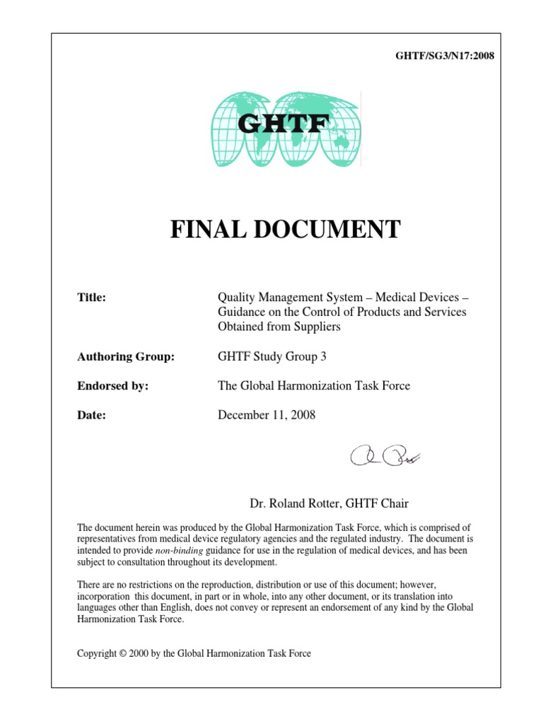GHTF-Quality Management System - Medical Devices - Guidance On The ...