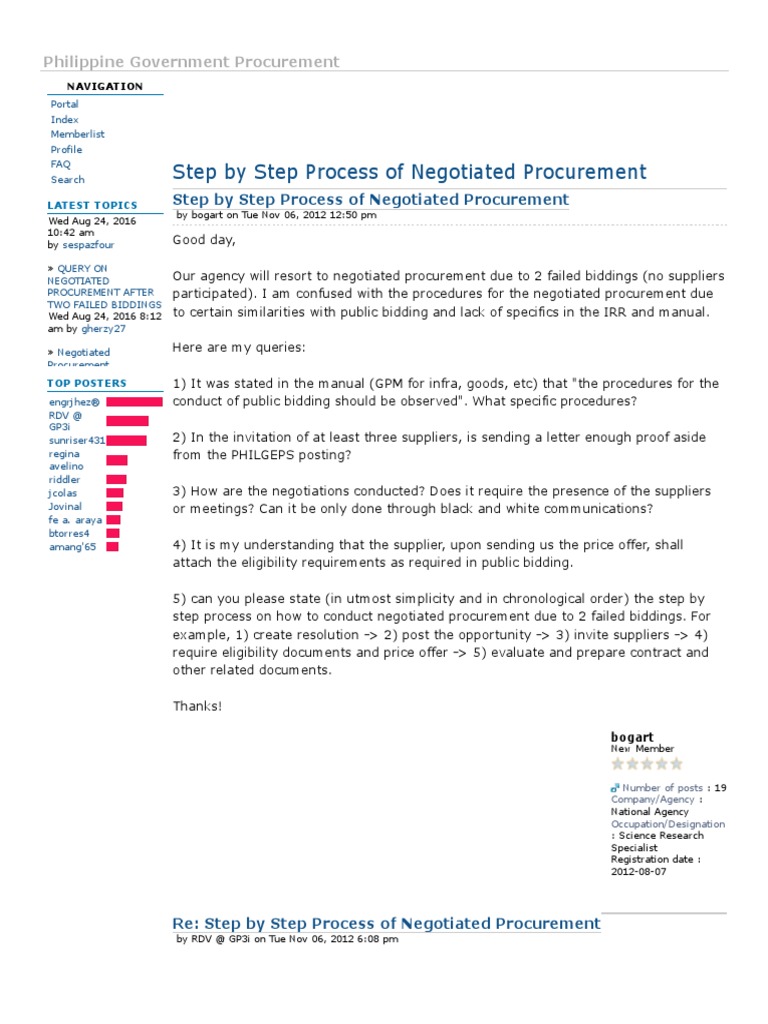 Step by Step Process of Negotiated Procurement | Procurement | Negotiation
