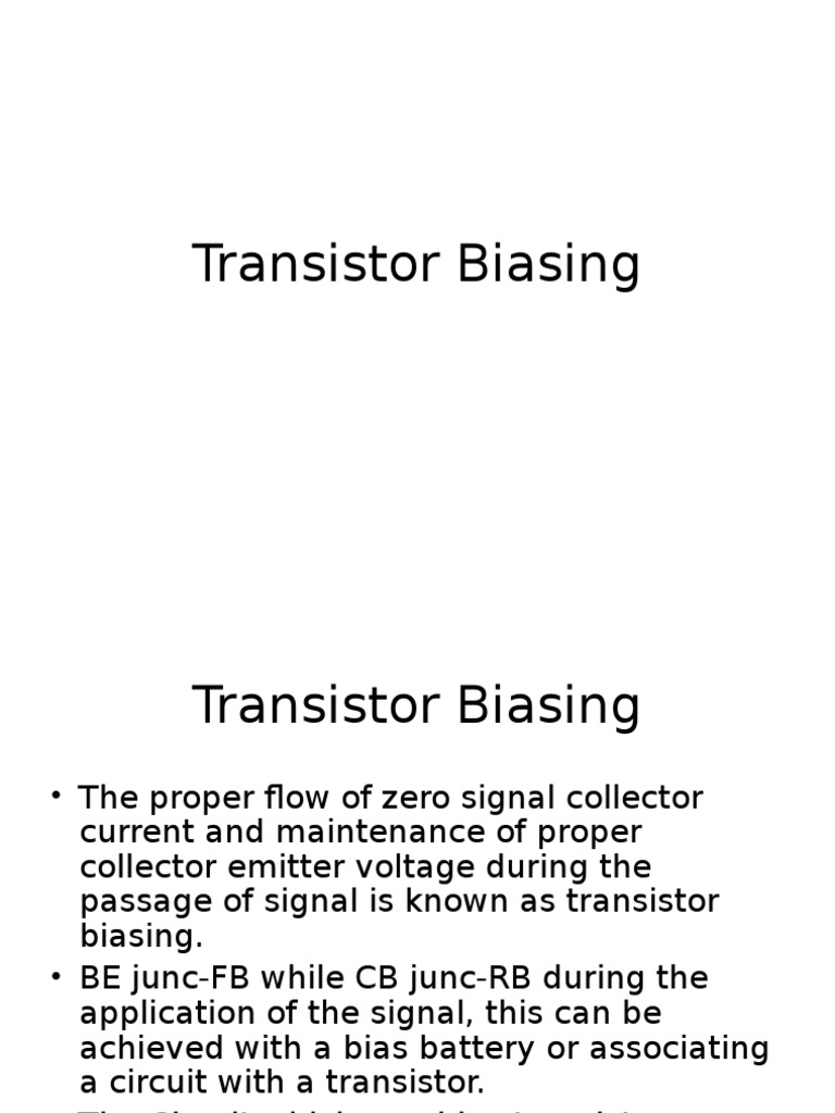 Transistor Biasing | PDF