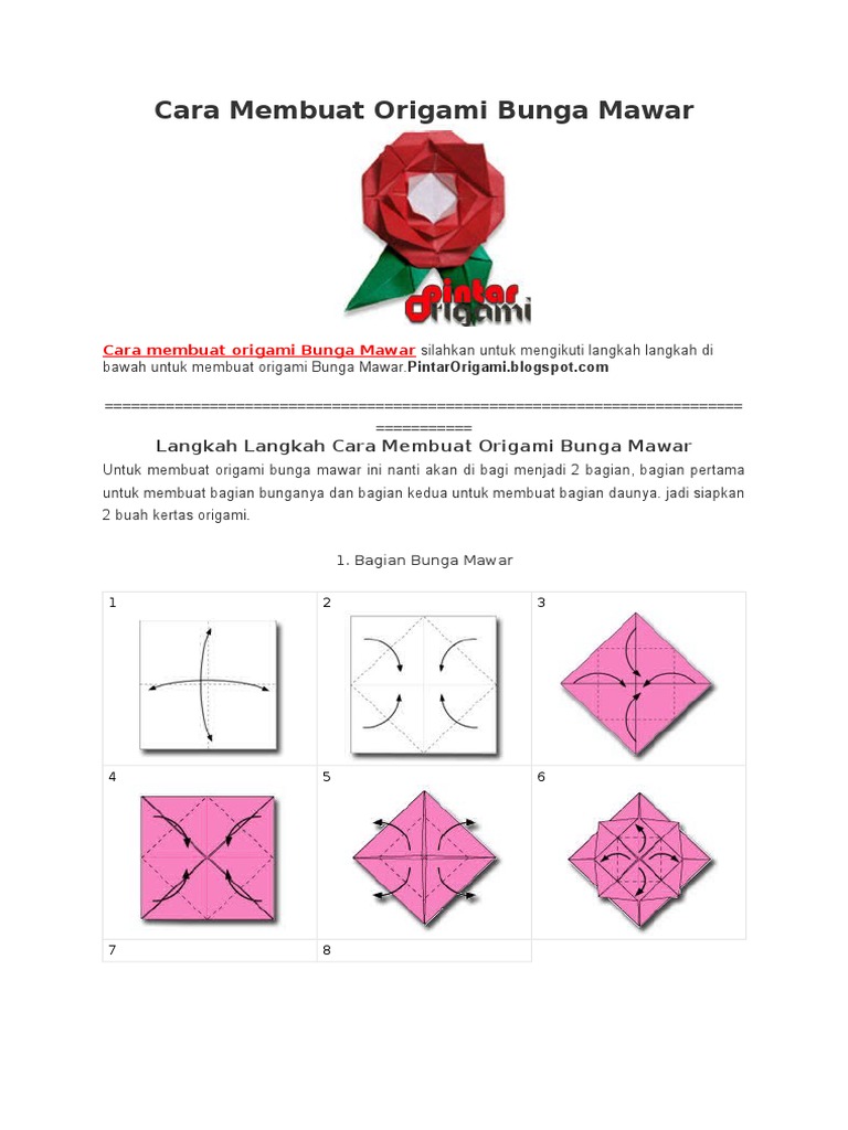 Cara Membuat Origami Bunga Mawar | PDF