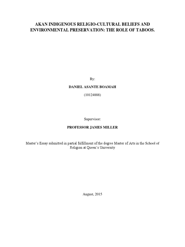Daniel Asante Boamah MRP | PDF | Environmentalism | Paganism
