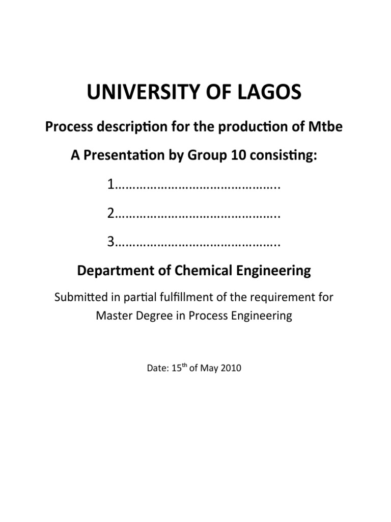 MTBE Production Process Overview | PDF | Distillation | Chemistry
