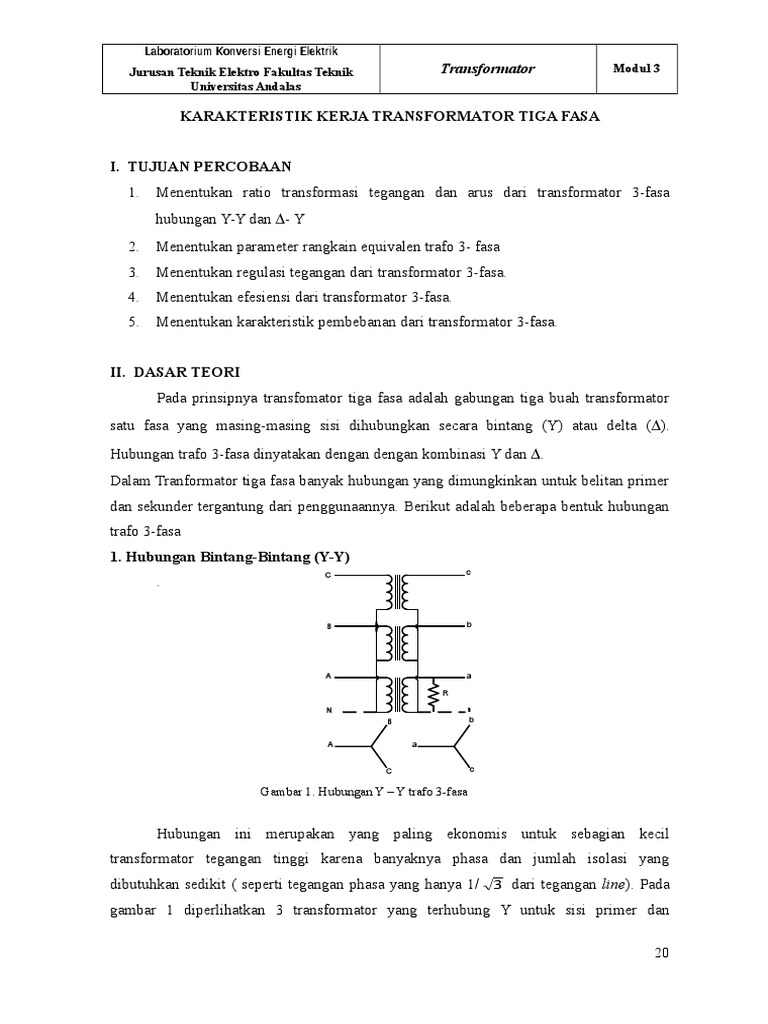 Modul 3 (Transformator Tiga Fasa) | PDF