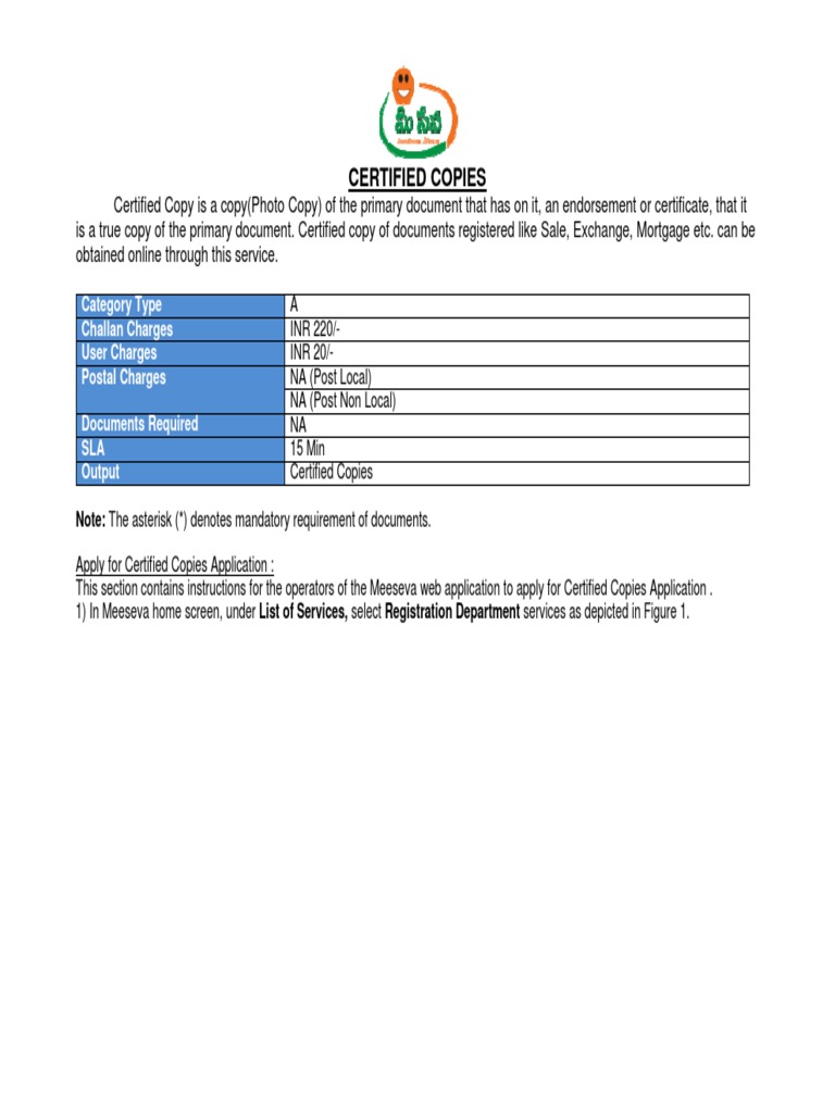 MEESEVA User Manual For KIOSKS Ver 1.4 MeeSeva End - 4-Certified Copy ...