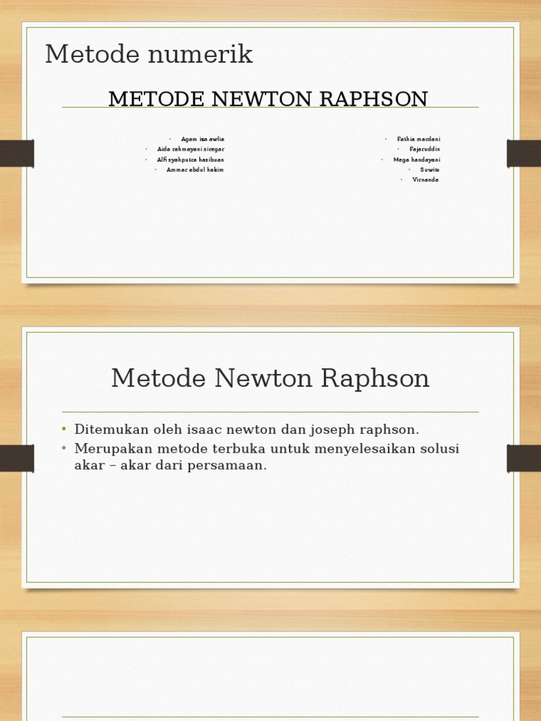 Metode Numerik (Metode Newton Raphson) | PDF