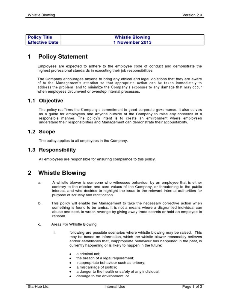 WhistleBlowing Policy | Whistleblower | Applied Ethics