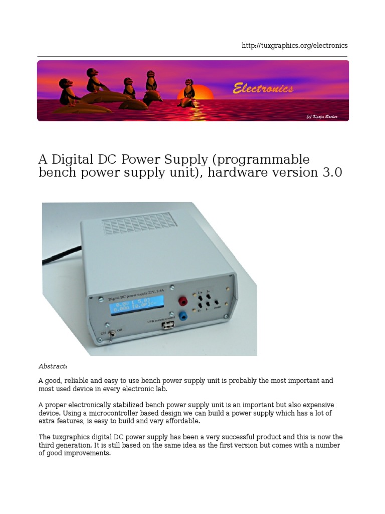 Atmega Bench Power Supply | PDF | Amplifier | Analog To Digital Converter