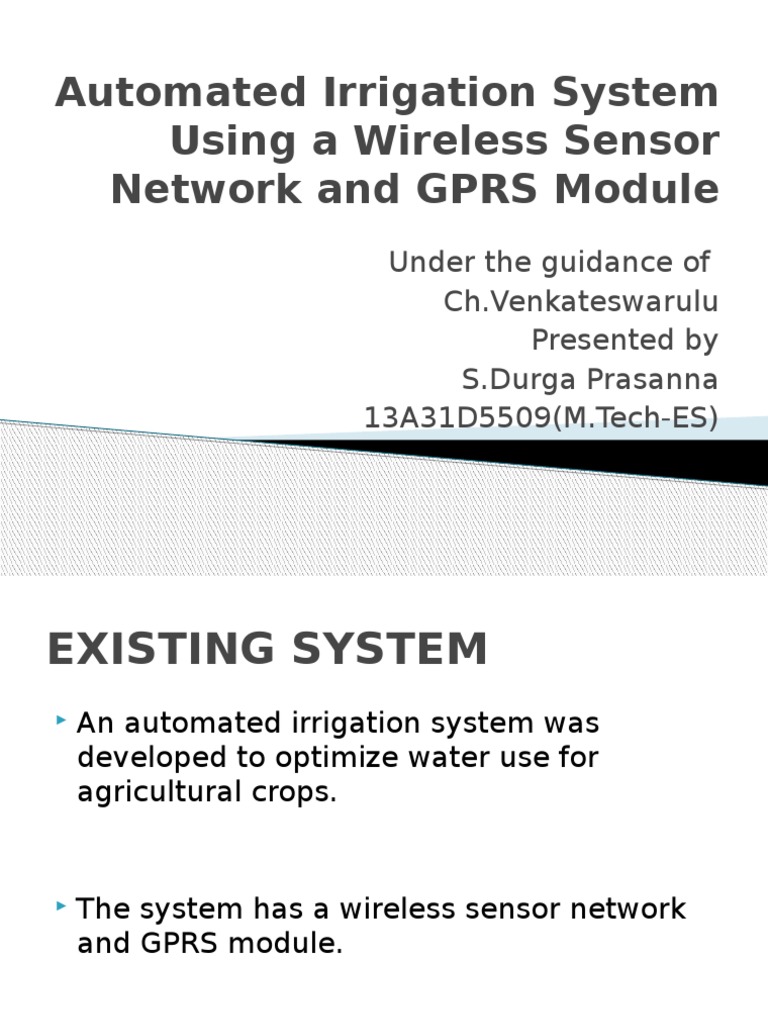 Automated Irrigation System Using A Wireless Sensor Network | PDF