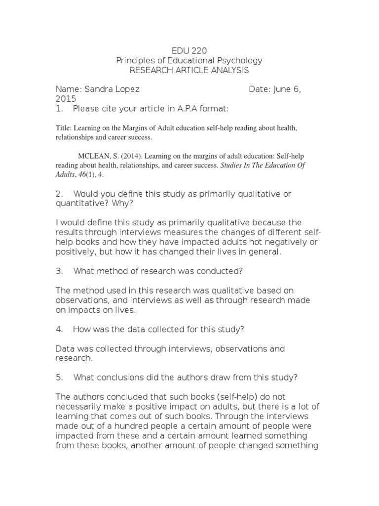 Edu 220 | PDF | Qualitative Research | Quantitative Research