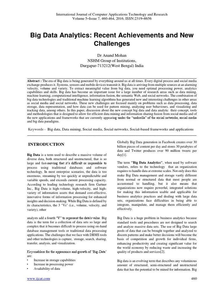 Big Data Analytics: Trends & Challenges | PDF | Big Data | Apache Hadoop