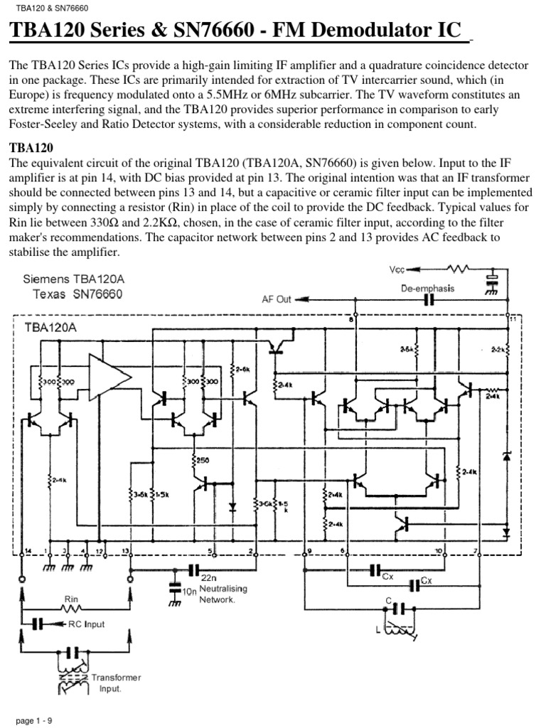 Tba 120 | PDF | Detector (Radio) | Frequency Modulation