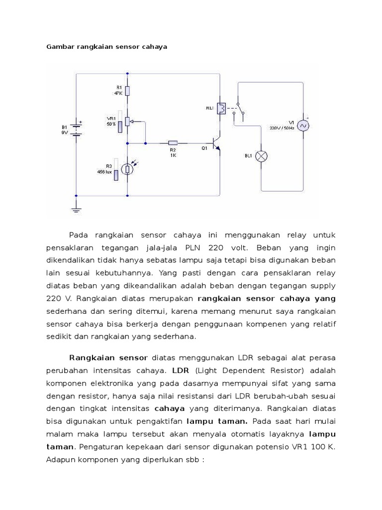 Gambar Rangkaian Sensor Cahaya | PDF