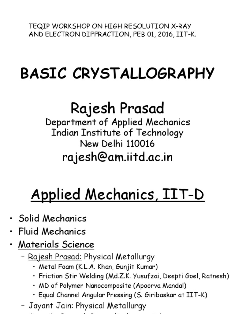 Crystallography | Crystal Structure | Classical Geometry