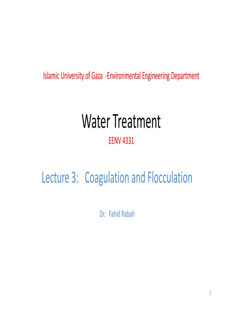 Coagulation & Flocculation Lecture | PDF | Colloid | Applied And Interdisciplinary Physics
