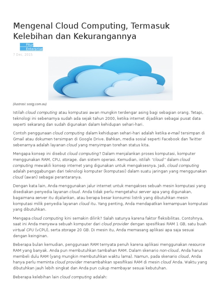 Kelebihan dan Kekurangan Cloud Computing | PDF