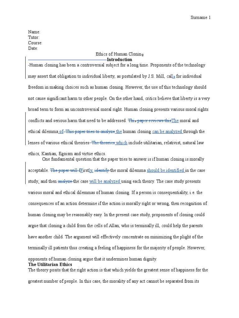Human Cloning Ethics | PDF | Virtue Ethics | Morality