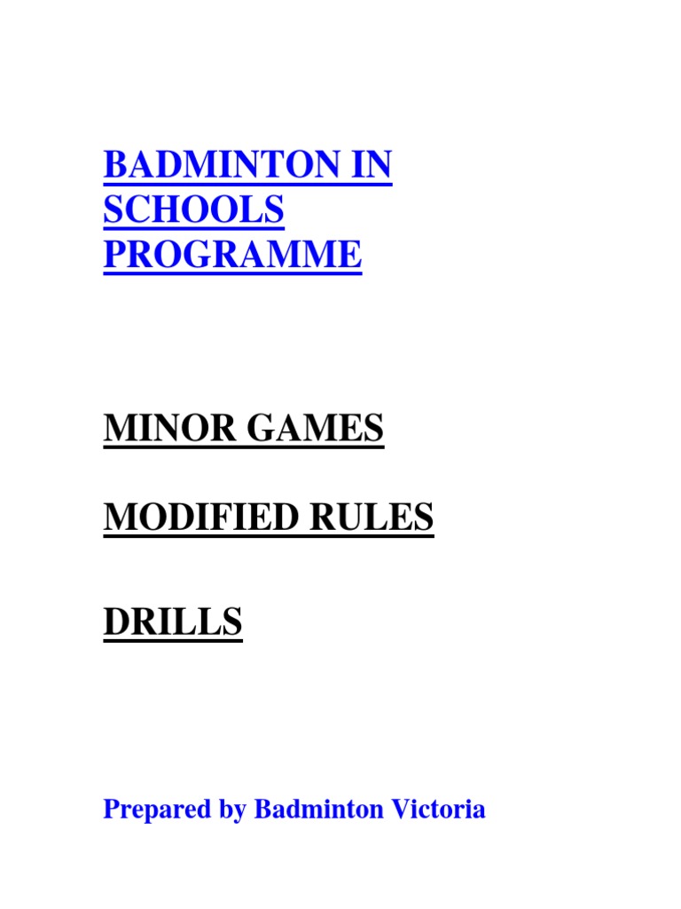 Game Modifications For Badminton | PDF