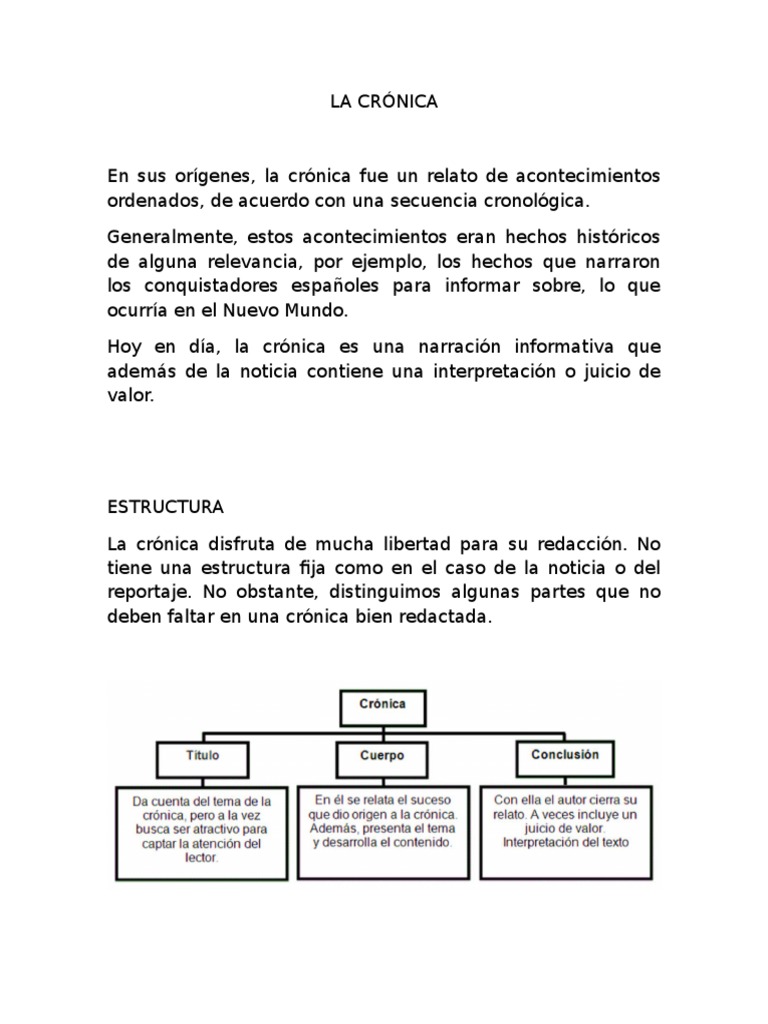 Estructura y partes de una crónica | PDF