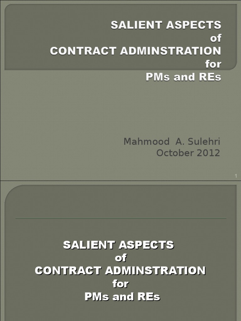 Contract Administration Essentials for PMs | PDF | Construction Bidding ...