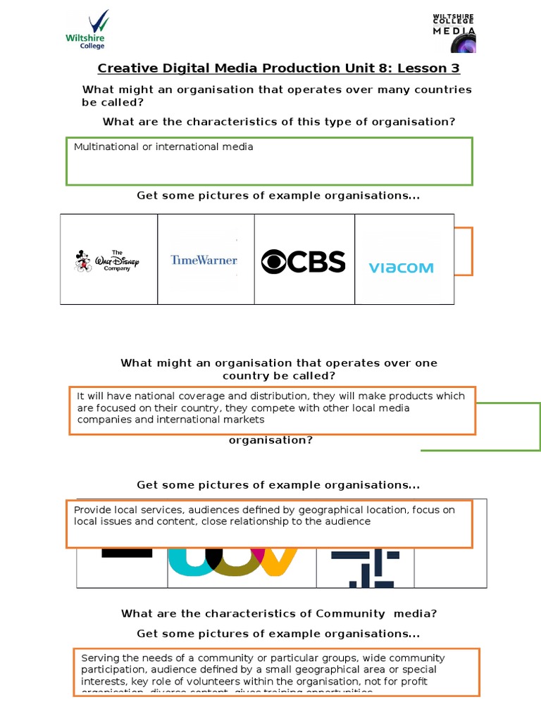Creative Digital Media Production Unit 8: Lesson 3 | PDF