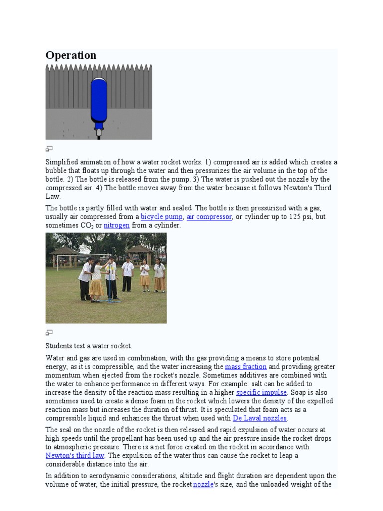 Water Rocket | Rocket | Applied And Interdisciplinary Physics
