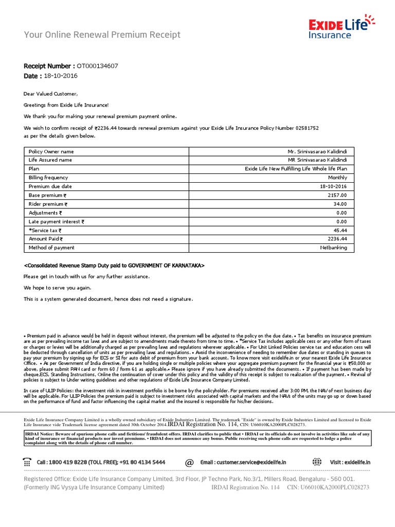 Exide October | PDF | Life Insurance | Insurance