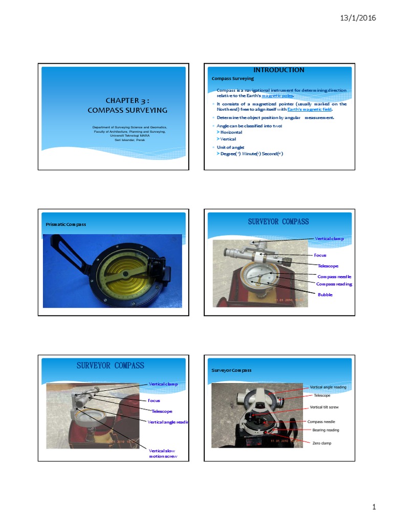 Compass Surveying | PDF | Compass | Surveying