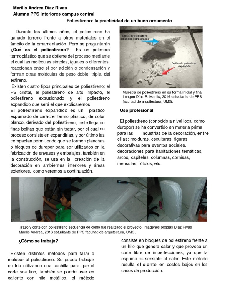 Poliestireno Expandido para Practica | PDF | Poliestireno | El plastico