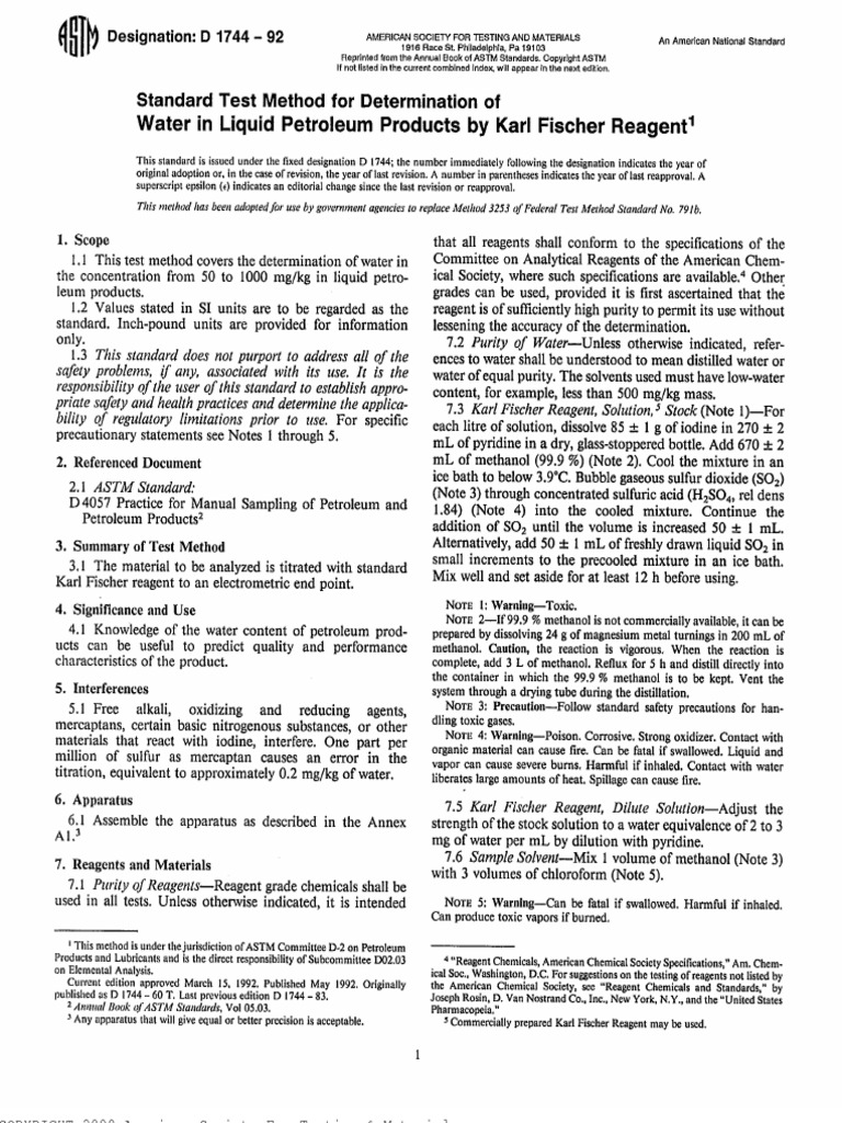 Astm D1744 (1996) | PDF | Materials | Building Engineering