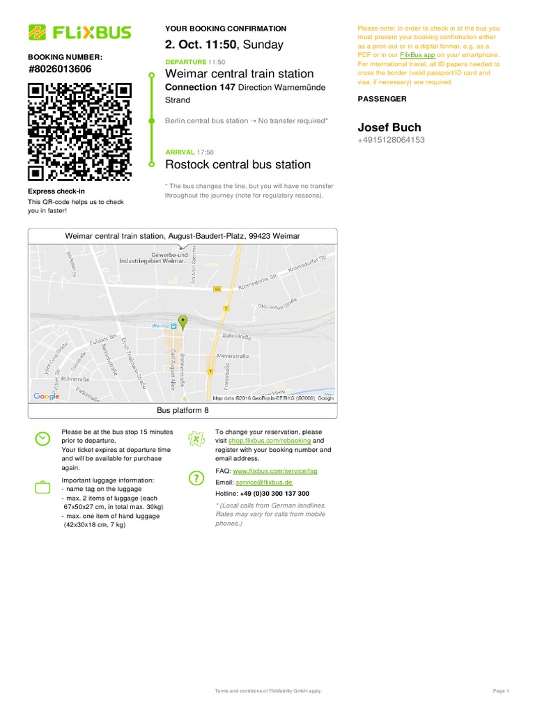 FLIX Ticket 8026013606 PDF | PDF | Identity Document | Transport