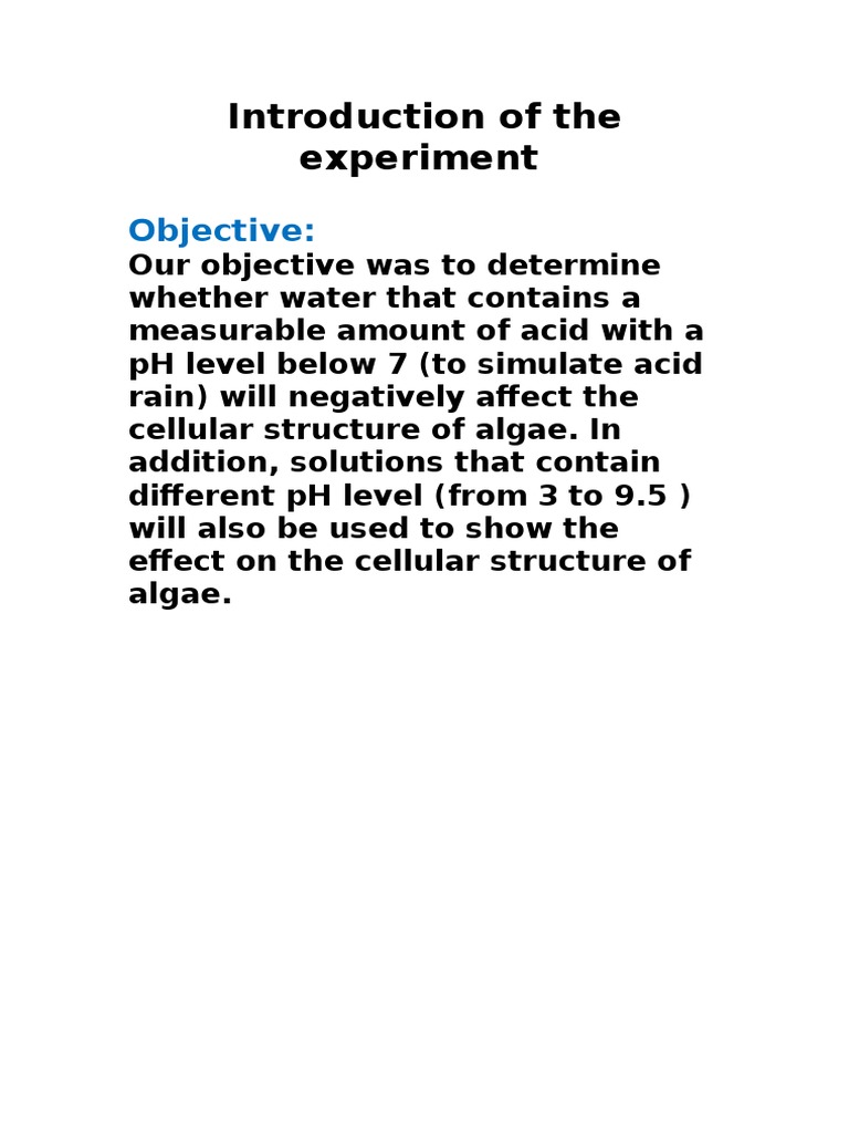 Introduction of The Experiment: Objective | PDF